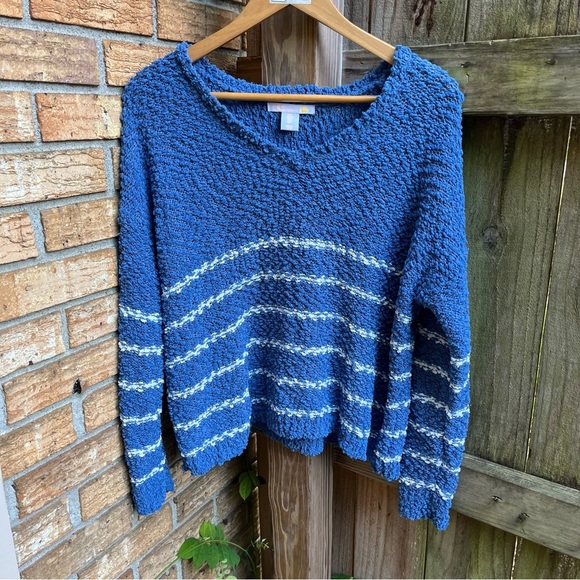 C&C California | Sweaters | Cc California Textured Blue And Cream ...
